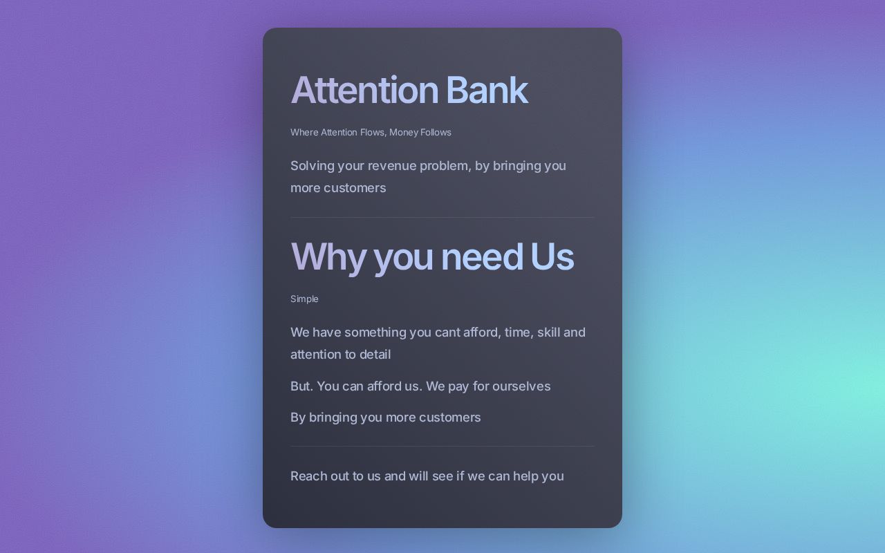 Attention Bank